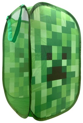 Jay Franco Minecraft Creeper Pop Up Hamper - Mesh Laundry Basket/Bag ...