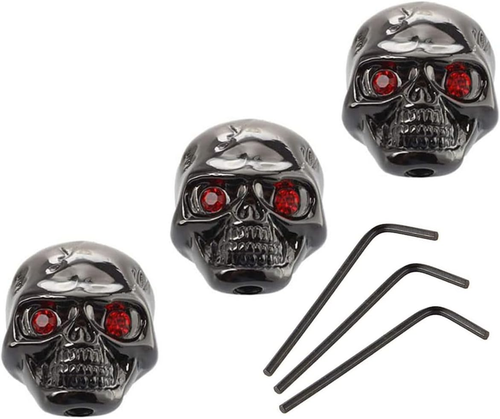3Pcs Metal Skull Knobs Electric Guitar Volume Tone Control Knobs with ...