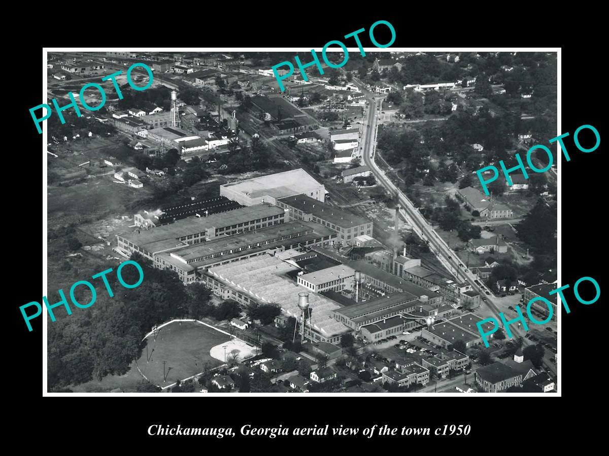 OLD 8x6 HISTORIC PHOTO CHICKAMAUGA GEORGIA AERIAL VIEW OF THE TOWN ...