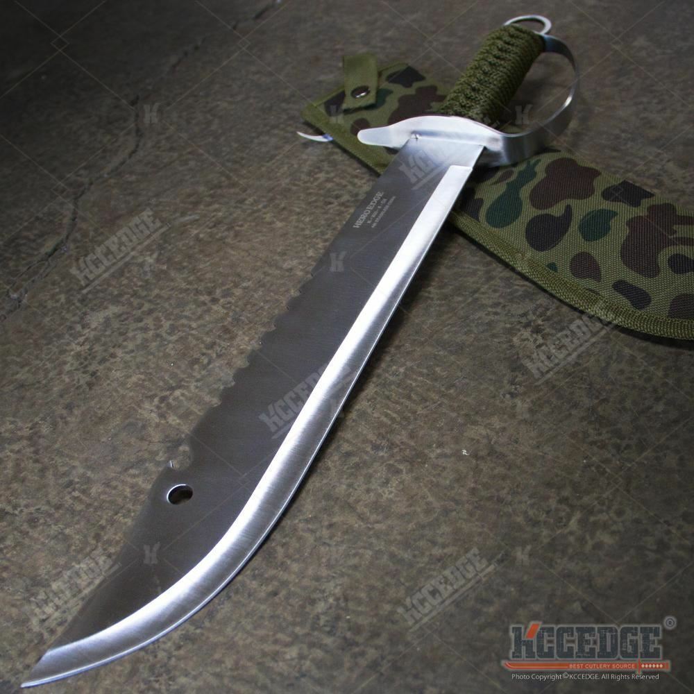 19.5" FULL TANG HUNTERS CHOPPING SWORD Sawback Fixed Blade Machete | eBay