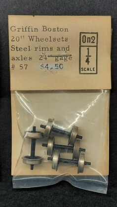 Grandt Line 57 On2 Scale 20" Metal Wheel Steel Rims & Axles 24" Gage ...