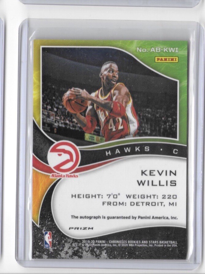 Kevin Willis 2019-20 Panini Chronicles Rookies & Stars Prizm Auto ...