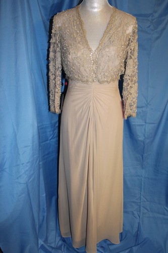 Brand New! Tadashi Shoji Designer Long Sleeve Sequin Lace Gown Wm P8 | eBay