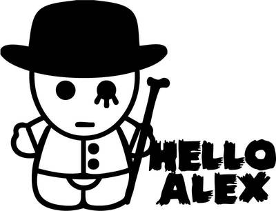 Hello Alex vinyl decal sticker Clockwork Orange Droog Anthony Burgess ...
