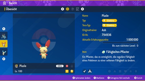 Shiny Plusle 6IV | Pokemon Karmesin / Purpur / Scarlet / Violet ...