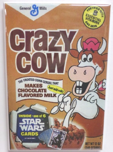 Crazy Cow Chocolate Vintage Cereal Box 2" x 3" Refrigerator or Locker ...