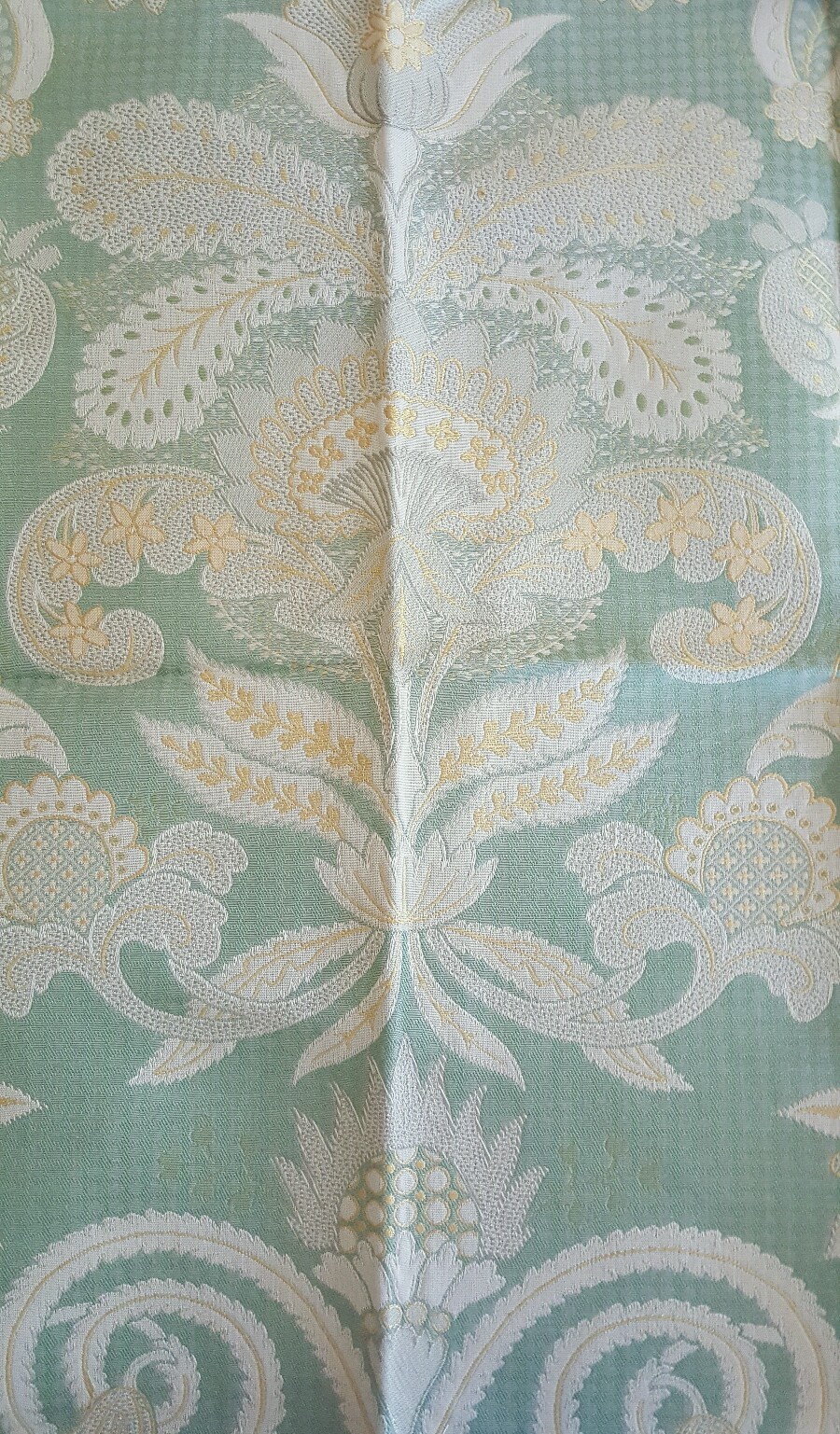 2- Scalamandre fabrics 22" by 26" each BELGRAVIA LAMPAS - COLOR VERDE ...