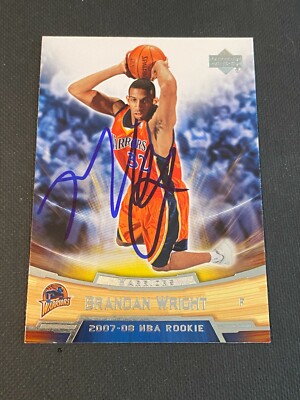Brandan Wright Signed 2007-08 UD Rookie Box Set Card Auto Warriors ...