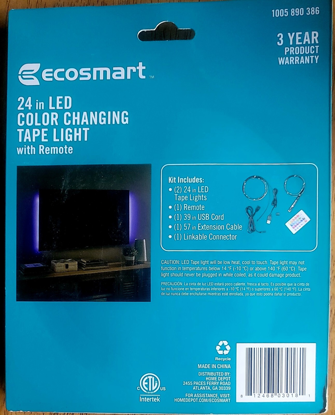 ECOSMART LS520RGB-48INCH 48 IN. USB LED STRIP LIGHT WITH REMOTE (2-PACK ...