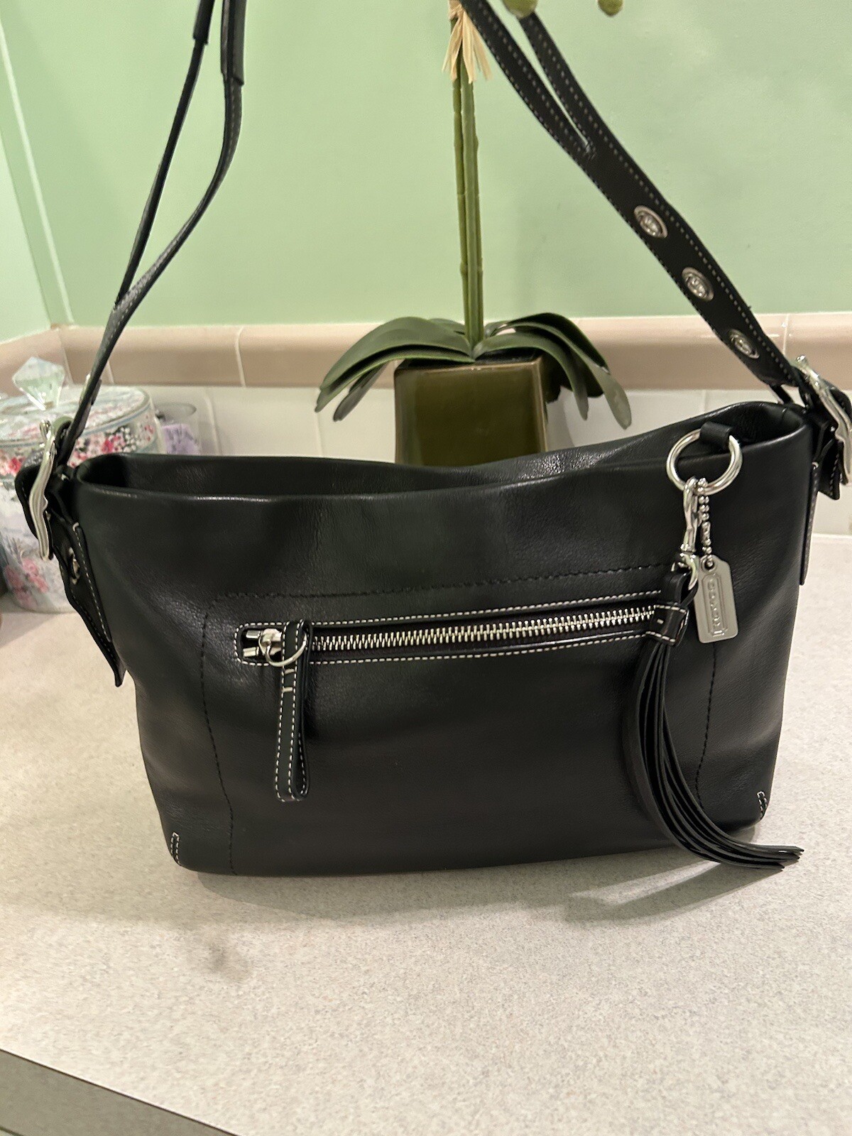 Coach Legacy East West Tassel Tote Soft Black Leather… - Gem