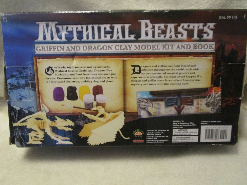 Mythical Beasts Griffin and Dragon Clay Model Kit & Book Scholastic NEW ...