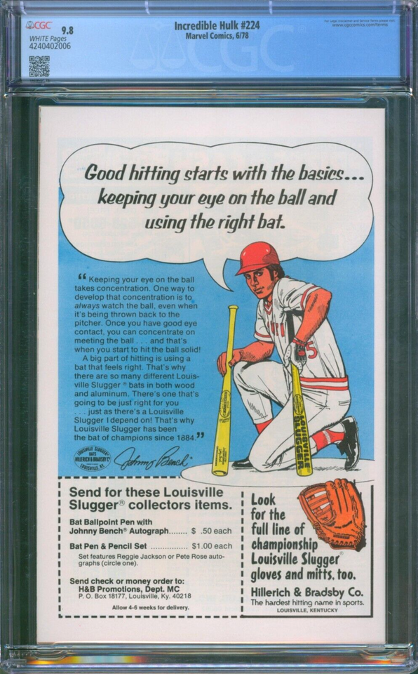 Incredible Hulk #224 ️ CGC 9.8 WHITE PGs TOP GRADE 1/23 ️ Leader Marvel ...