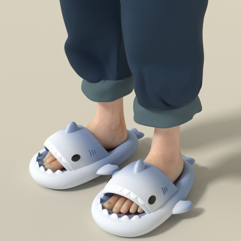 Shark Slippers Bathroom Slides Funny Sharks Flip Flops Home Outdoor ...