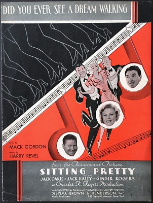 1933 GINGER ROGERS "SITTING PRETTY" MOVIE SHEET MUSIC "DID YOU EVER SEE A DREAM | eBay