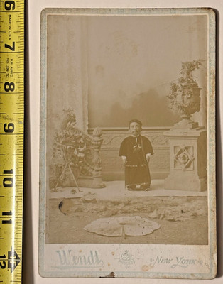 1896 CIRCUS CABINET CARD CHE-MAH CHINESE DWARF AGE 58 YEARS EISENMANN ...