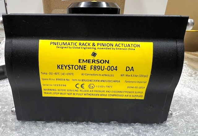 Emerson Keystone F89U-004 DA Pneumatic Rack & Pinion Valve Actuator 120psi | eBay