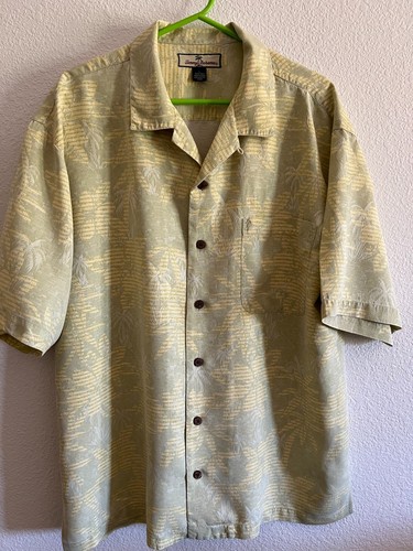 Men's Hawaiian Tommy Bahama Silk Shirt/Coconut Shell Buttons/L(Pre ...