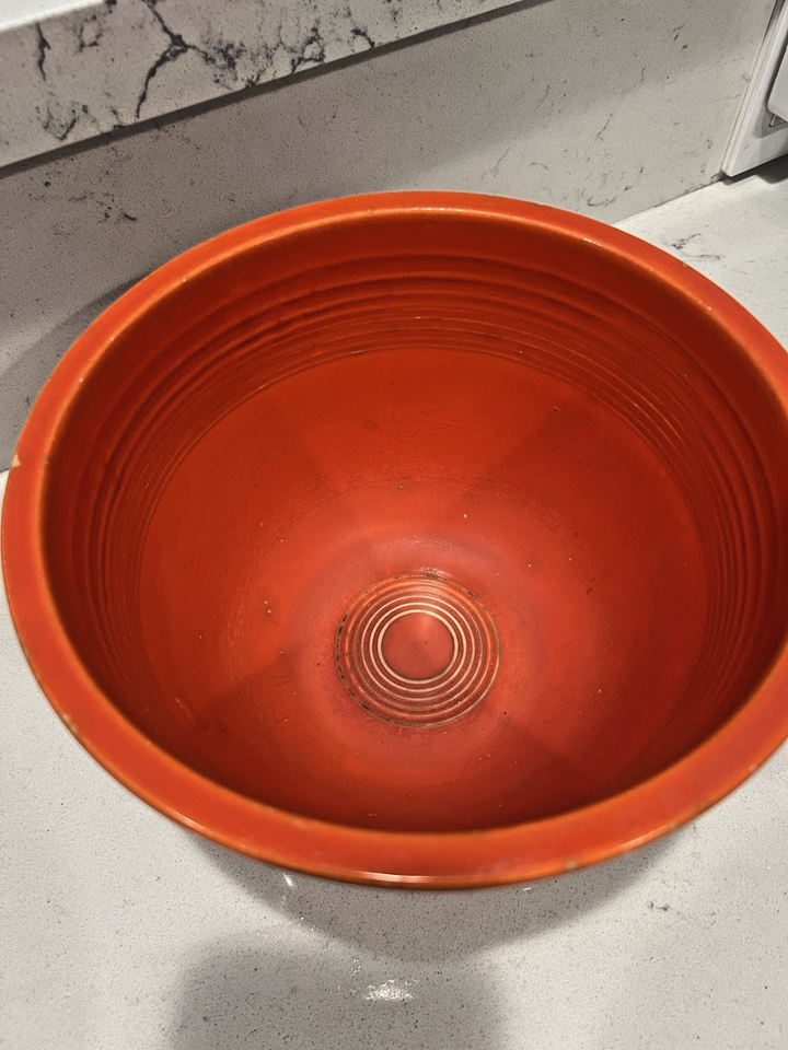 Homer Laughlin China FIESTA #5 RED Mixing Bowl Kitchen Inner Rings ...