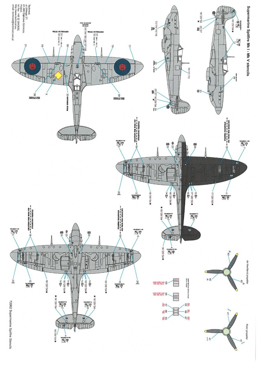 Spitfire Logo Stencil Spitfire Mk.IX Stencils HGW Models 232001