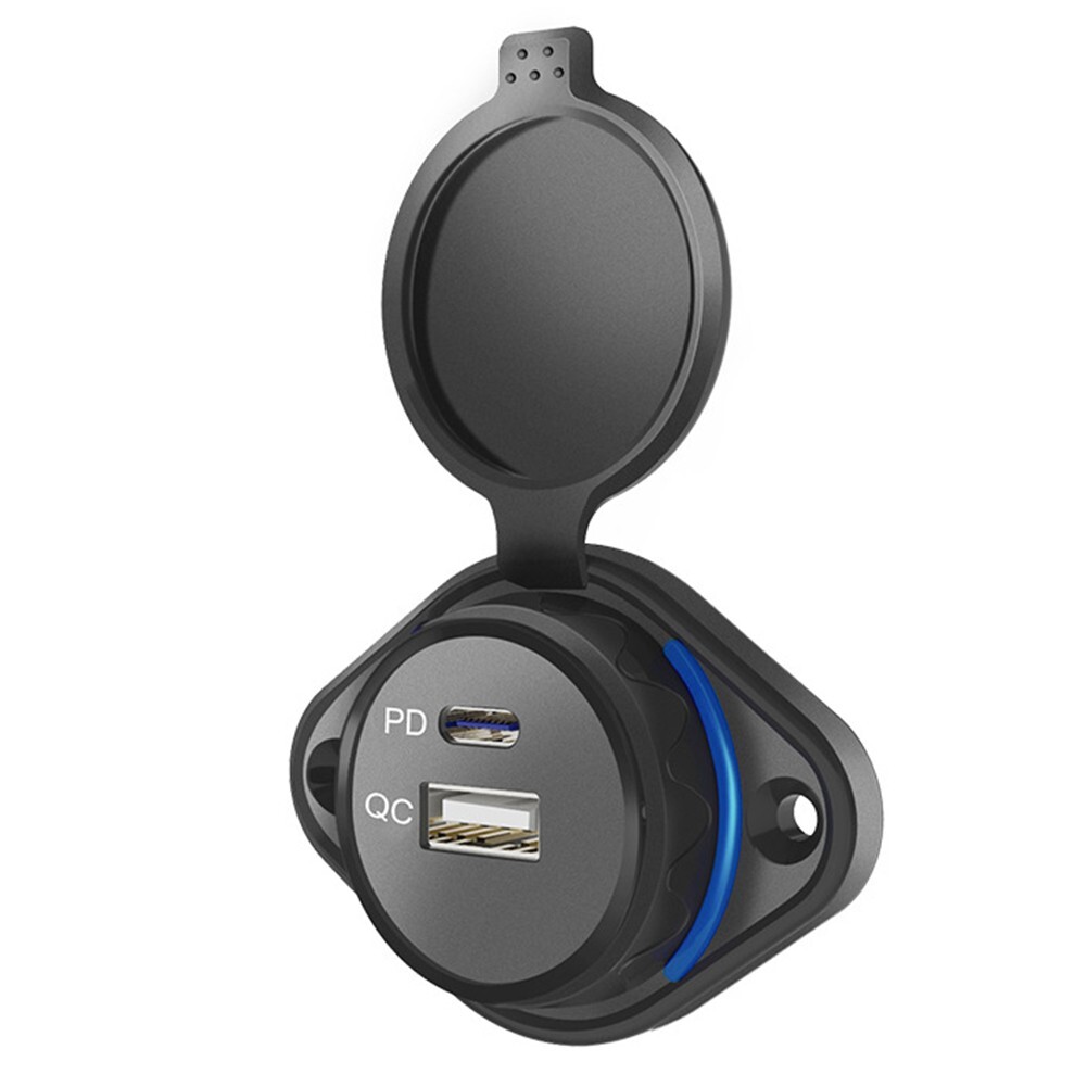 Charger DC12V-24V Dual USB Fast Charging Panel Mount Power Socket ...