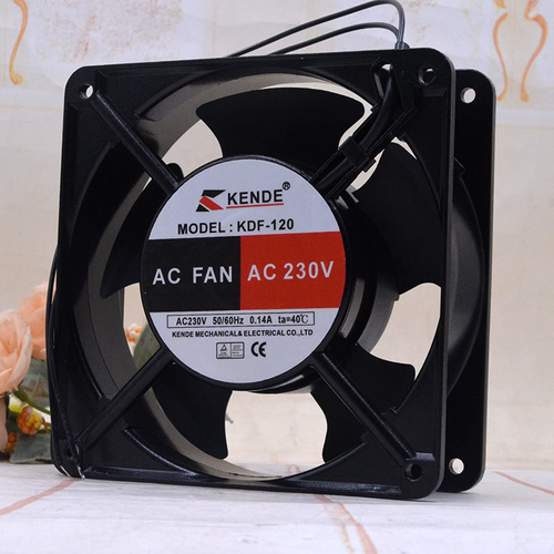 1 PCS For KENDE Fan KDF-120 AC230V 0.14A 12CM 12038 2 wire Aluminum ...