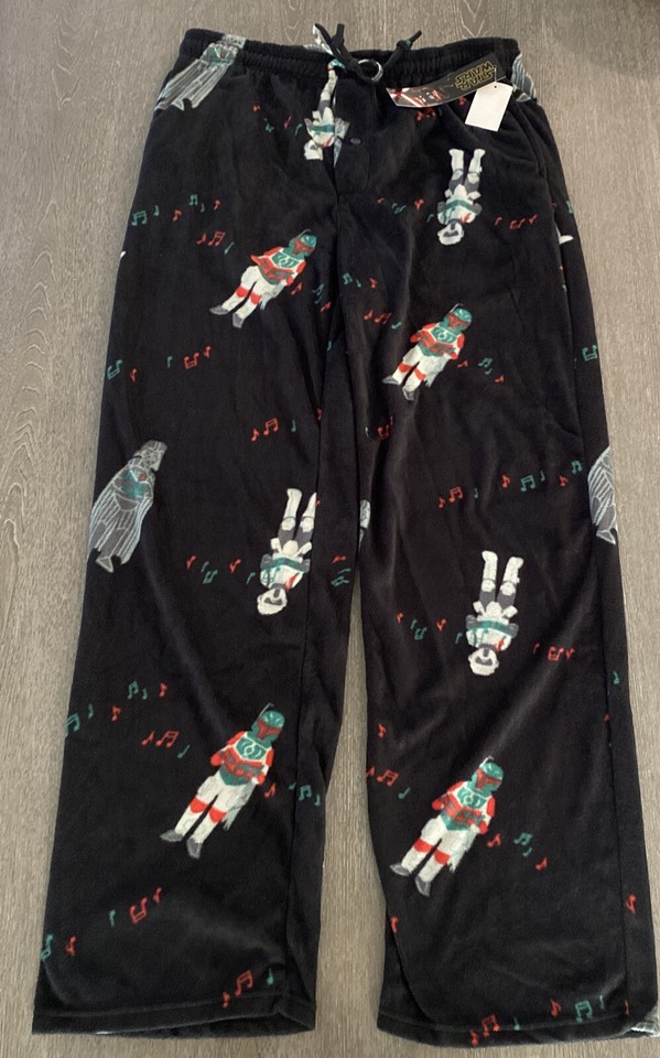 Star Wars Mens Fleece Lounge Pants Black, Slash Pockets Drawstring Size ...