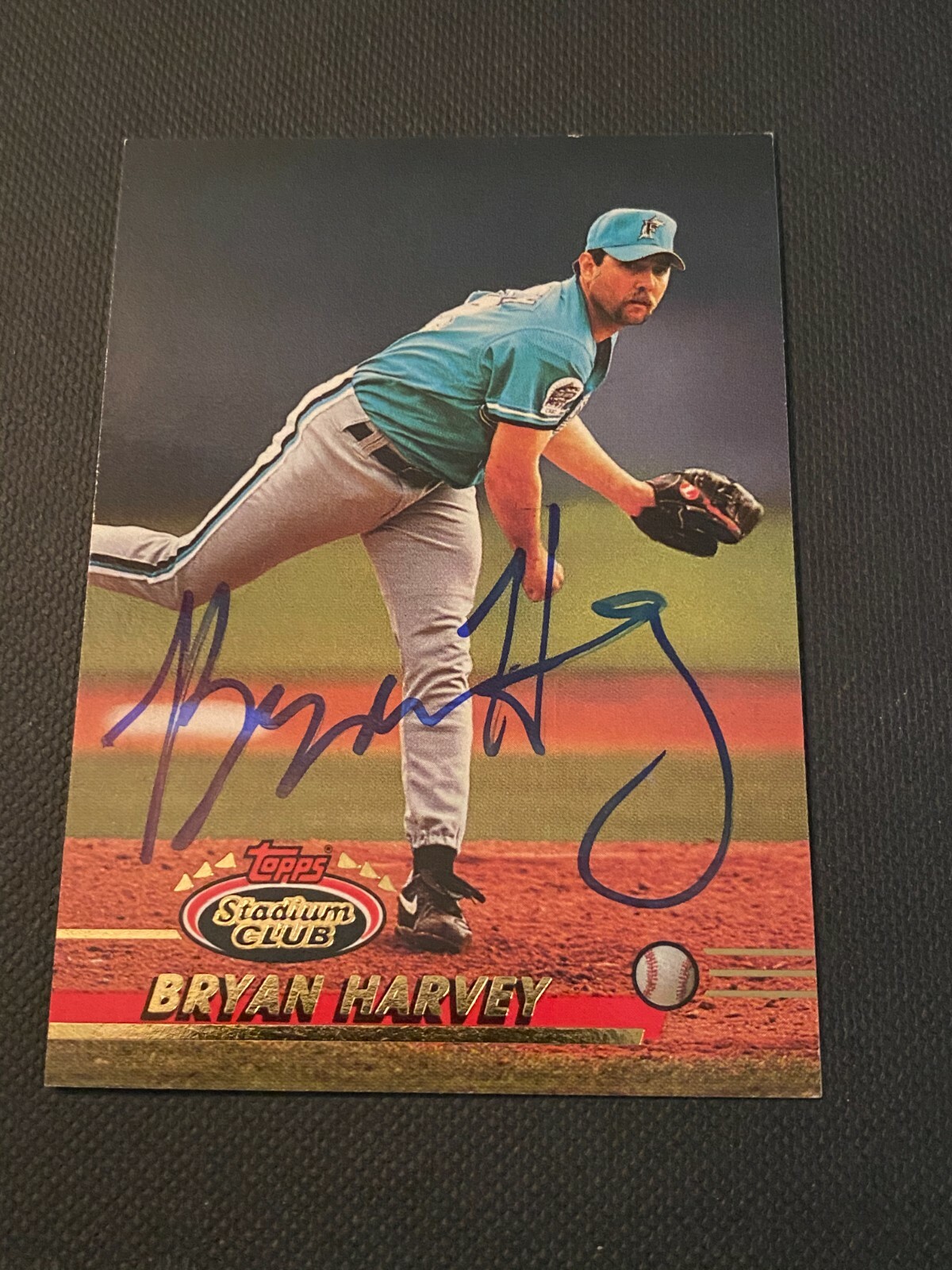 Bryan Harvey Signed 1993 Topps Stadium Club Card Auto Marlins Autograph ...