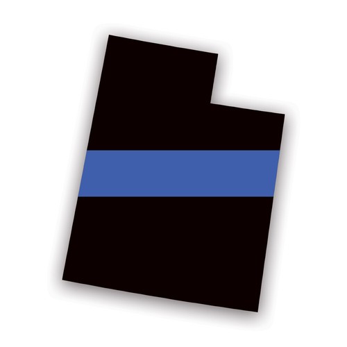 Utah State Shaped The Thin Blue Line Sticker Decal - Weatherproof ...