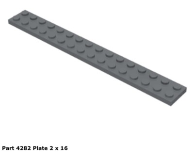 Lego 1x 4282 Dark Bluish Gray Plate 2 x 16 75290 | eBay