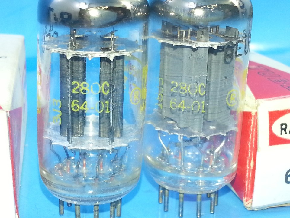 RAYTHEON 6EU7 VACUUM TUBE O GTR MATCH PAIR WARM ULTRA LOW NOISE SUPER ...