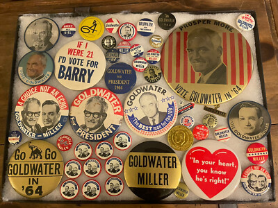 Barry Goldwater presidential campaign jugate pinback buttons 47 | eBay