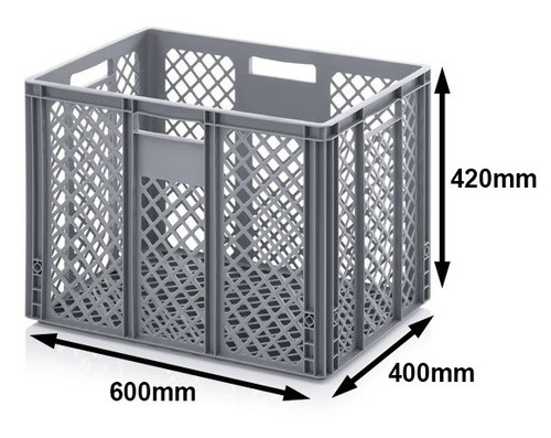 Euro Ventilated Perforated Stacking Storage Containers Boxes Crates 600 ...
