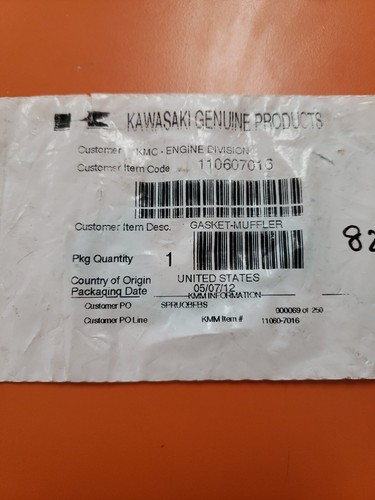 Kawasaki Genuine OEM Replacement Gasket # 11060-7016. 110607016 (B31 ...