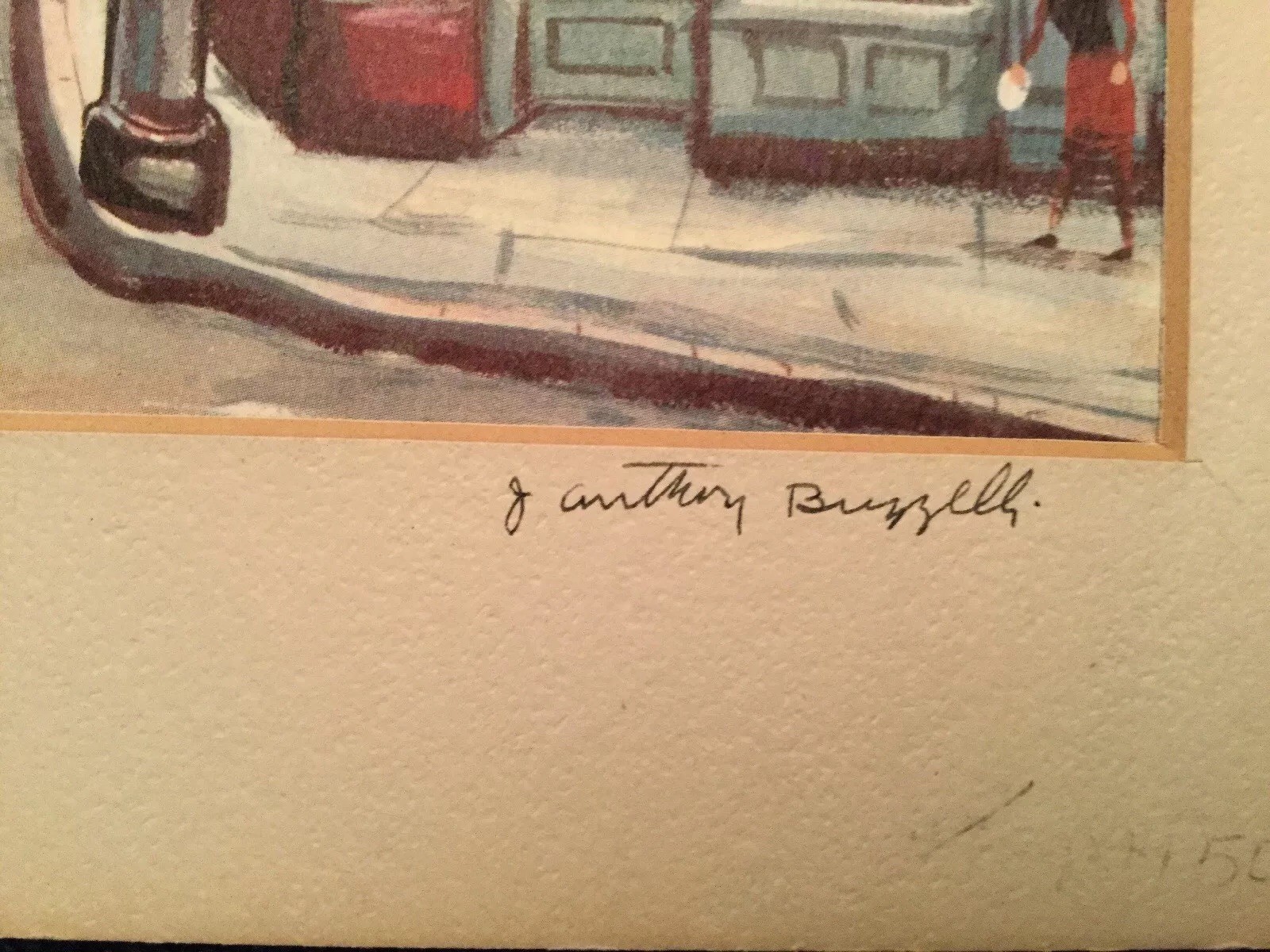 Joseph Anthony Buzzelli "Montmartre Paris" color lithograph SIGNED 2X ...