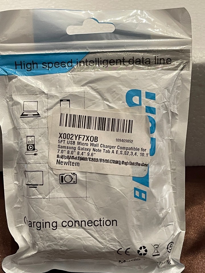 5 foot USB Micro Wall Charger for Samsung Galaxy Notebook Tablet | eBay