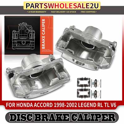 2x Front LH & RH Brake Calipers with Bracket for Honda Accord Acura ...