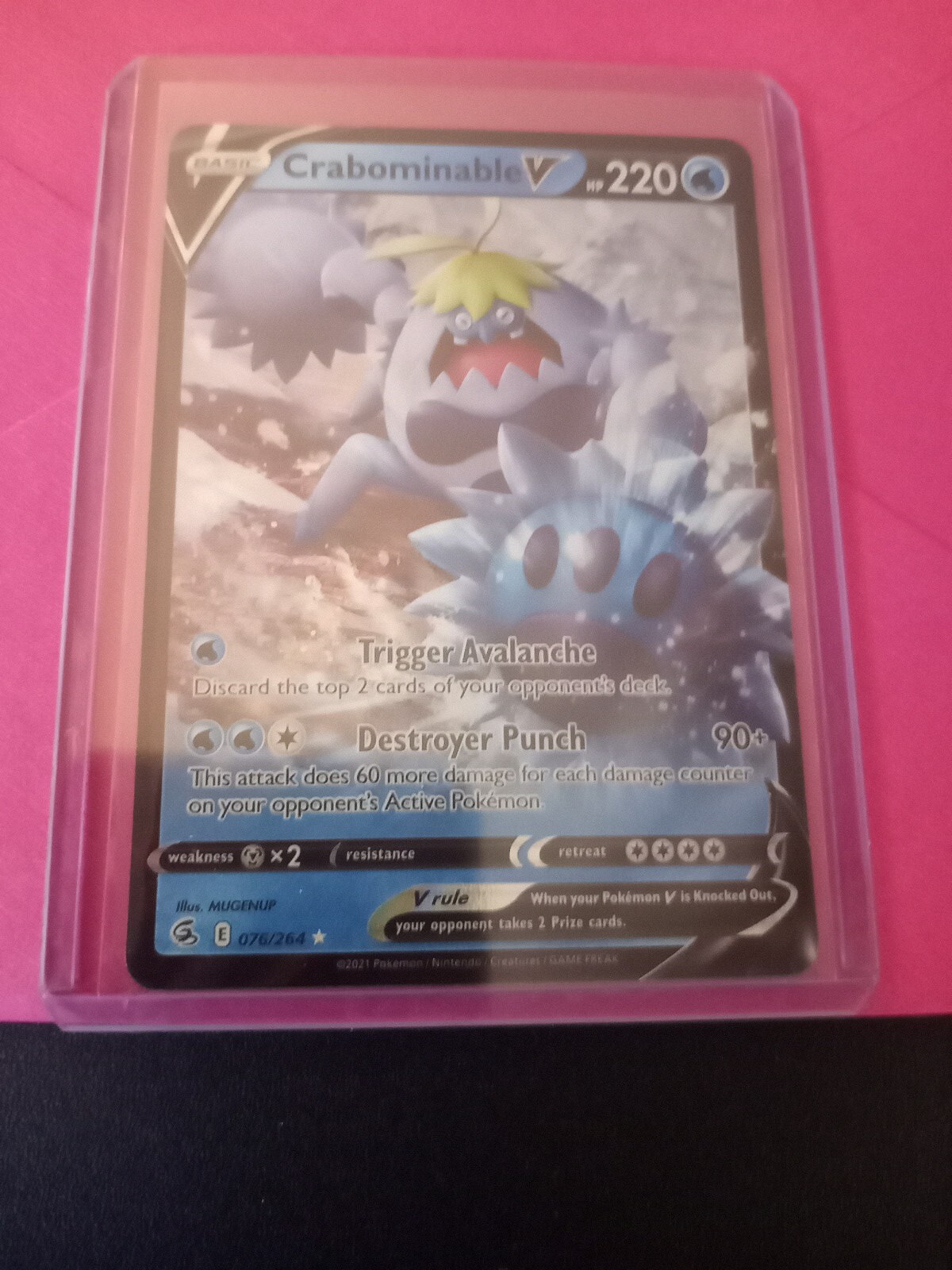 Pokémon TCG Crabominable V Fusion Strike 076/264 Holo Ultra Rare | eBay