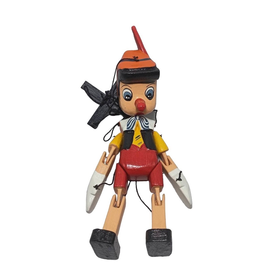 Pinocchio Handmade Wood Marionette Puppet Doll On A String Toy 10" Tall ...