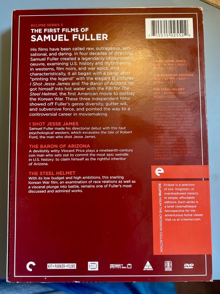 The First Films of Samuel Fuller (Criterion Collection-Eclipse Series 5 ...