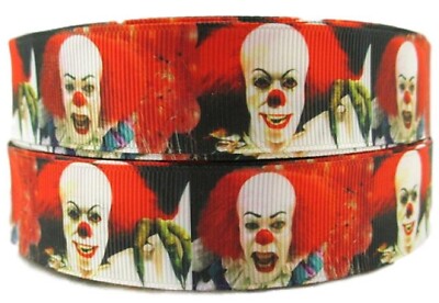 Stephen King IT Clown 1" Wide Repeat Ribbon Sold in Yards - USA SELLER ...