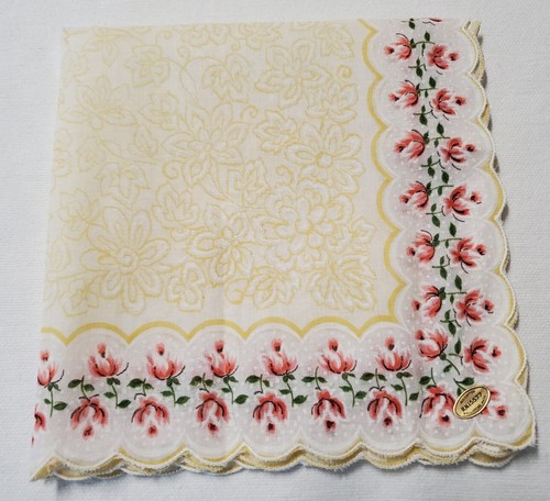 Vintage New Handkerchief All Cotton Philippine Made 14"x14" Floral ...
