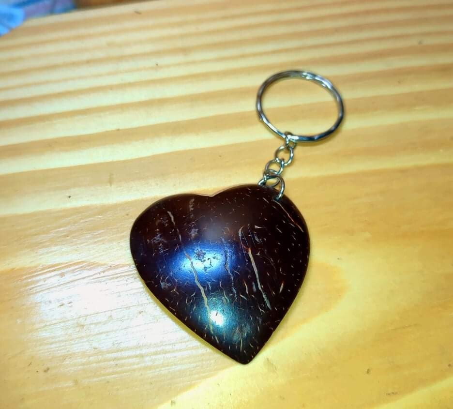 Key Shell Coconut Tag Handmade Gift Eco Friendly Natural Ring Wooden ...