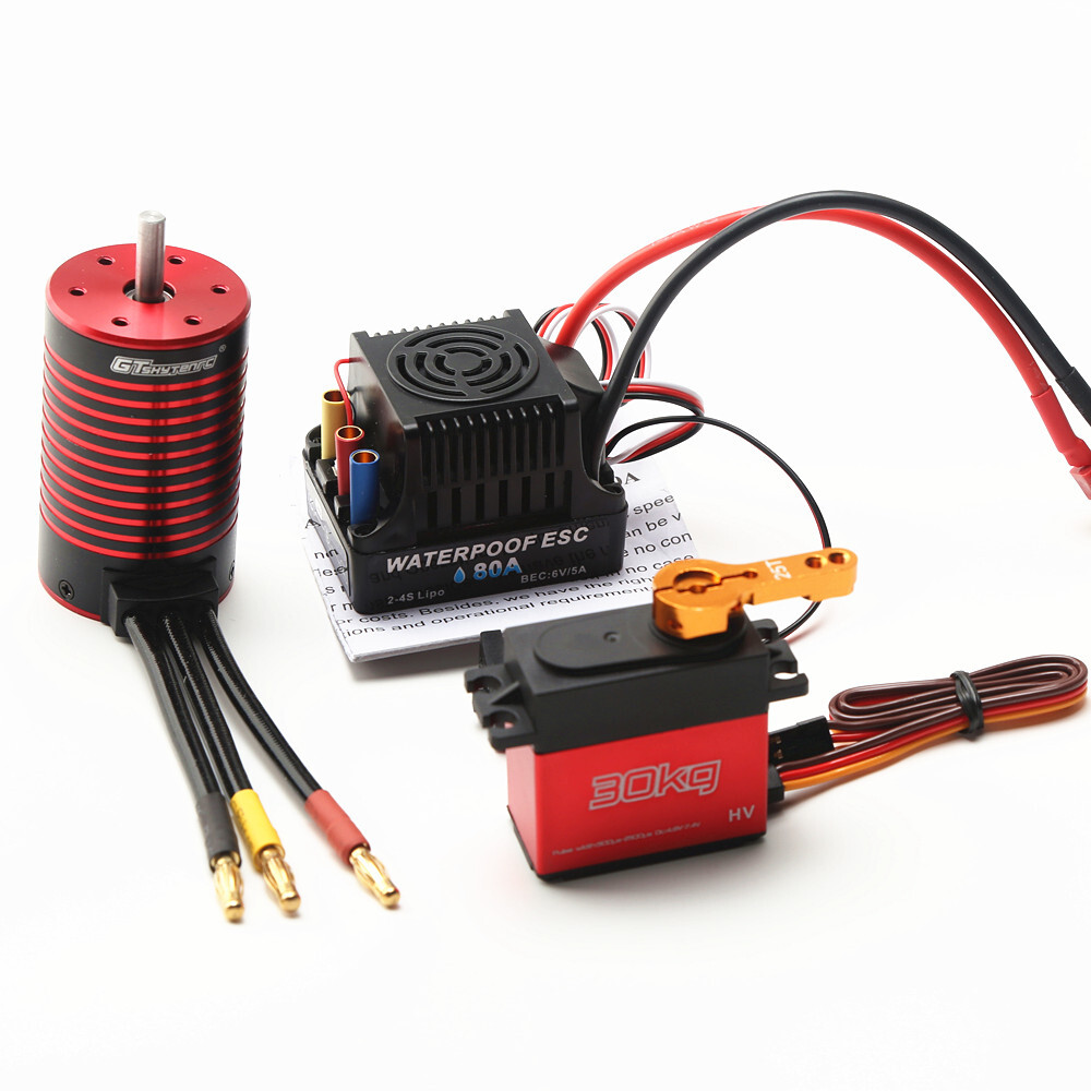 GTSKYTENRC Waterproof 3660 Brushless Motor 4200KV with 80A Brushless ...