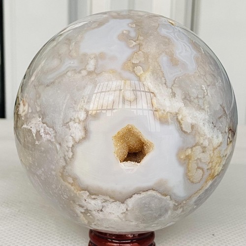 1760g Natural Cherry Blossom Agate Sphere Quartz Crystal Ball Healing ...