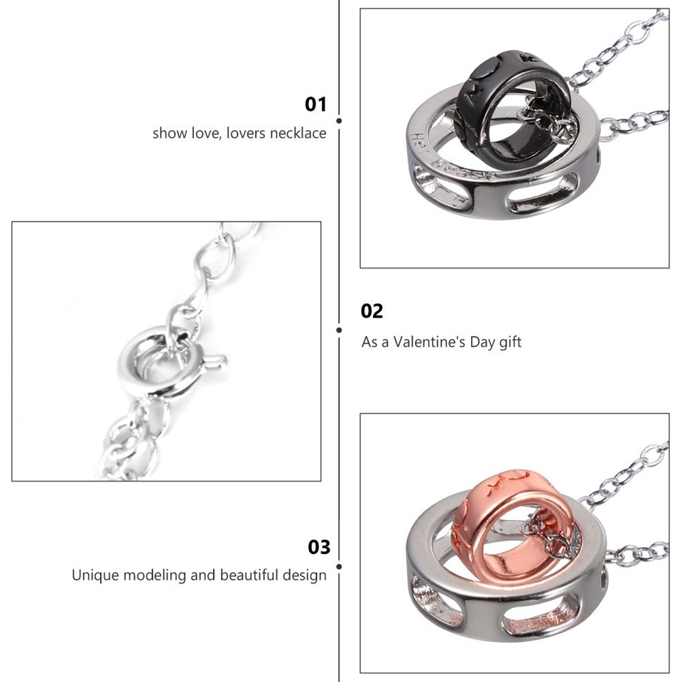 2pcs Necklace Men Neck Chain Fashion Lady Neck Decoration Valentine ...