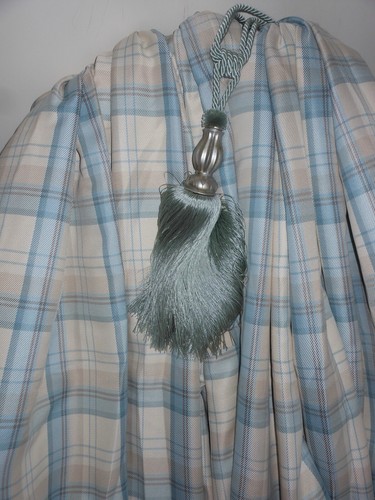 LOVELY DUNELM CREAM/ DUCK EGG BLUE CHECK CURTAINS | eBay UK