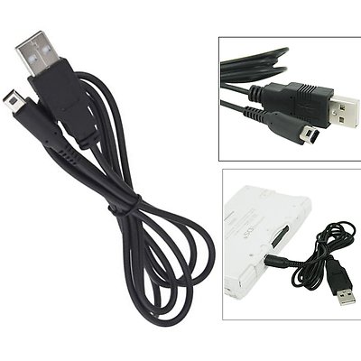 2 Pack USB Charger Power Cable Cord Plug for Nintendo 3DS / DSi / DSi ...