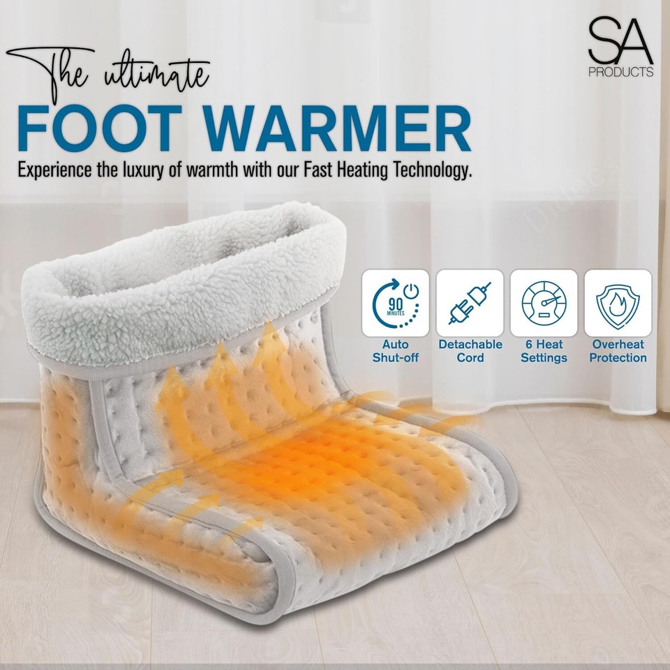 Electric Foot Warmer Heated Feet Slipper Therapeutic Pain Relief ...