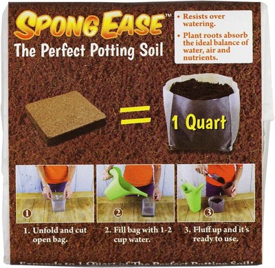 SpongEase Potting Soil 1QT Compressed Coconut Coir for seedlings ...