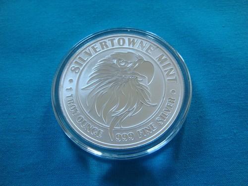 SILVERTOWNE Mighty Eagle 1 troy oz .999 Fine Silver Round NEW $+++ | eBay